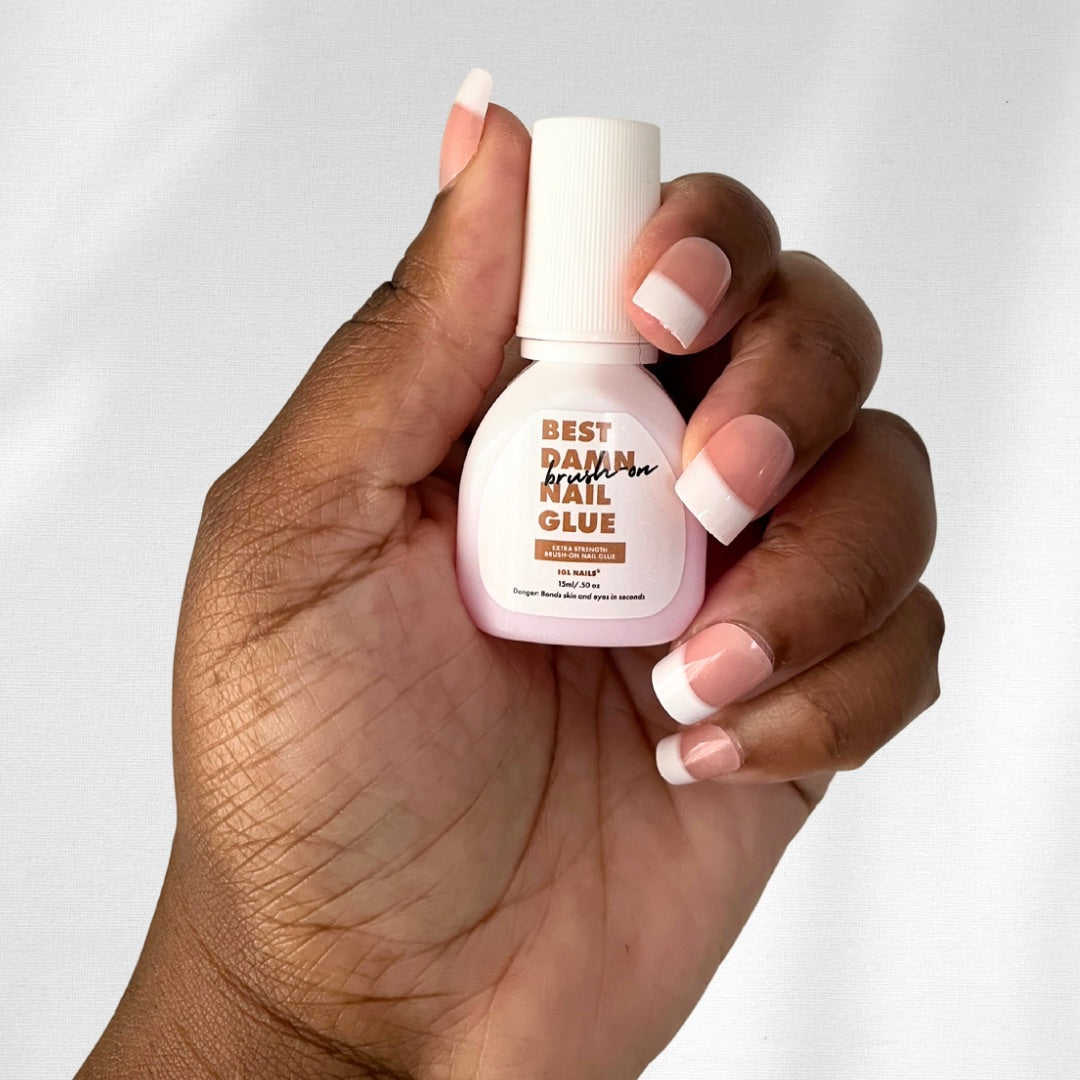 Best Damn Brush On Nail Glue Strong Precise and Long Lasting