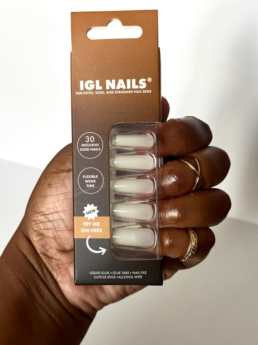 Snow Geluxe™ Nails – Milky White Extra Long Square| Durable & Size ...